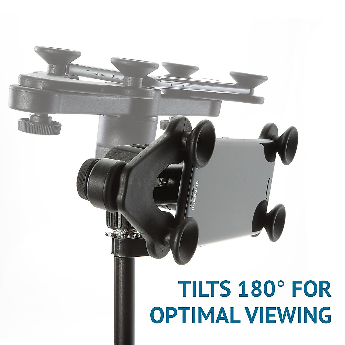 LyxPro TSM1 Microphone Music Stand Mount Holder for Tablet iPhone Ipad Smartphone and Android Adjustable 360 Degree Swivel Tilt Support Arms 3 to 11.5 Inch with Extra Detachable Clip