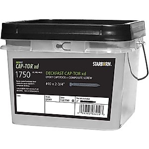 Deckfast Cap-Tor xd 10 x 2-3/4" - Epoxy Coated - #37 Gray Composite Deck Screws - 1750 pieces for 500 Sq Ft of Decking