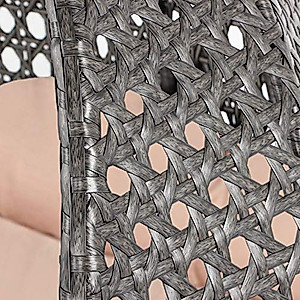 Island Gale® Luxury 2 Person Wicker Swing Chair ((2 Person) X-Large-Plus, Charcoal Rattan/Latte Cushion)