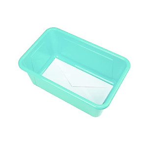 Storex Small Cubby Bins, Pack of 5, 12.2 x 7.8 x 5.1 Inches, Teal (62420U05C)
