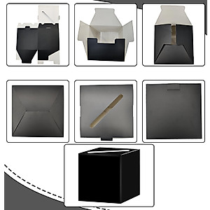 SietDESEO Black Card Box Diy Gift Card Box Money Card Box Holder for Wedding Reception Baby Shower Bridal Shower Birthday Party Supplies Black Wedding Card Box