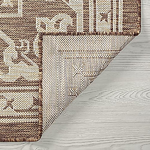 Water & Fade Resistant Indoor Outdoor 3x10 Runnerr Rug for Patio, Deck, Porch, Entryway | Outside Area Rugs for Patios | 2'8'' x 9'10'' Brown