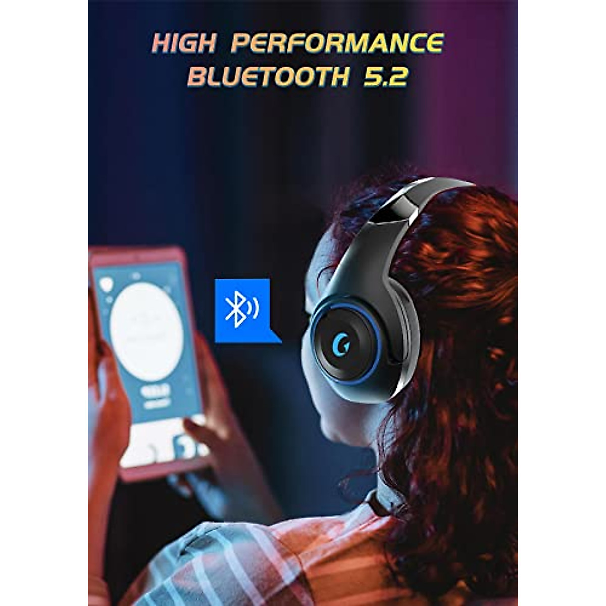 KAPEYDESI Wireless Gaming Headset, 2.4GHz USB Gaming Headphones for PC, PS4, PS5, Mac with Bluetooth 5.2, 40H Battery Life, Detachable Microphone, 3.5mm Wired Jack for Xbox Series (Black)