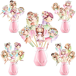 Fairy Party Centerpiece Stciks Fairy Birthday Decorations Fairy Centerpieces for Table 28pcs Fairy Party Table Toppers Fairy Baby Shower Decorations for Floral Fairy Garden Party Supplies