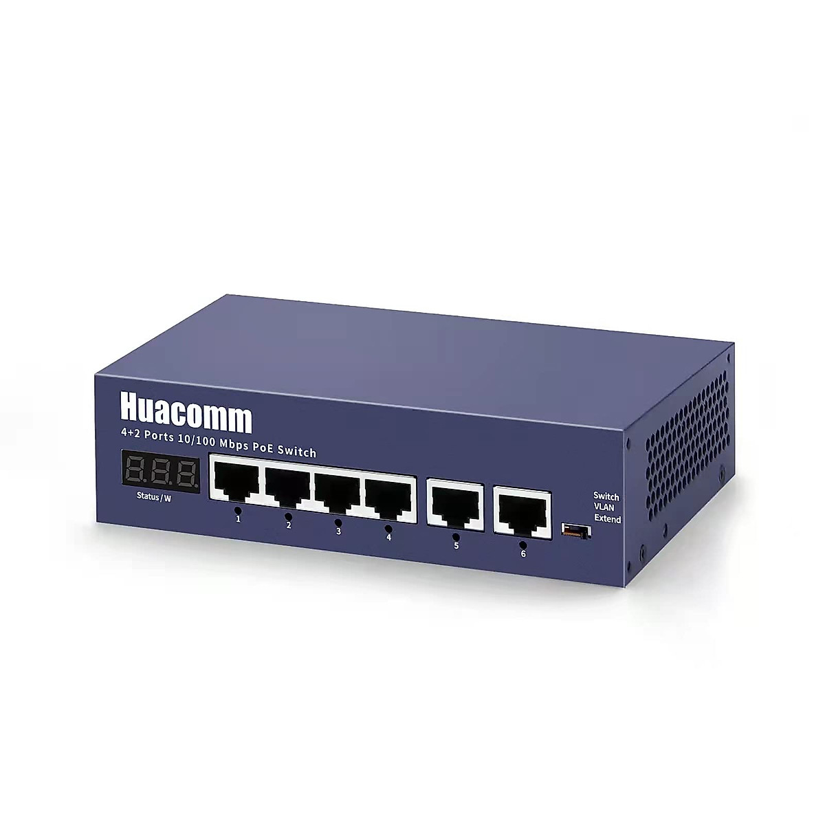 Huacomm 6-Port 10/100Mbps PoE Switch with 4 PoE Ethernet Ports | IEEE 802.3af/802.3at | Sturdy Metal | Plug-and-Play | Desktop | 65W PoE Budget | Unmanaged | HC1705P