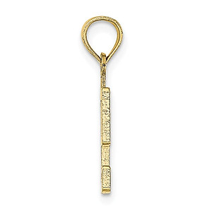 Solid 10k Yellow Gold Number 9 Block Charm Pendant