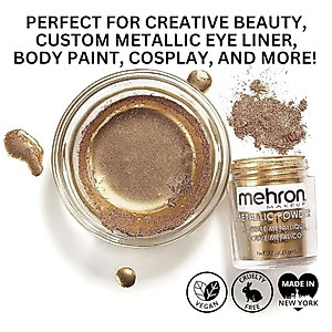 Mehron Makeup Metallic Powder (.17 Ounce) with Mixing Liquid (1 oz) (GOLD)