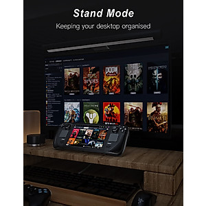 Benazcap Case for Steam Deck OLED 2023/Steam Deck 2021, Impact Resistant Grip Case with Built-in Kickstand, Compatible with Valve Steam Deck Console, Black