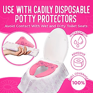 Cadily Princess Foldable Potty Training Seat. Travel Potty Seat for Toddlers. Portable Potty Seat for Toddler Travel. Baby Potty Training Toilet Seat. Kids Toilet Seat Travel Potty.Toddler Toilet Seat