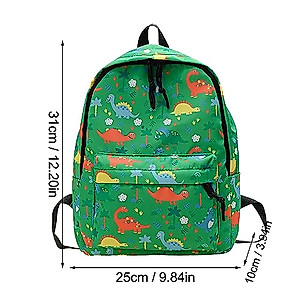 NSQFKALL Cute Lightweight Kids School Bookbags Dinosaur Boys Backpacks Womens Backpacks Trendy (Green, One Size)