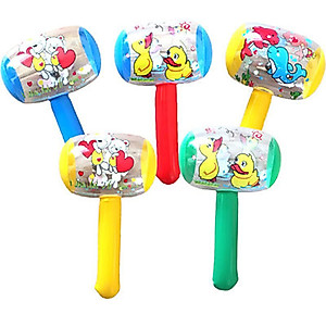 Dzrige Inflatable Cartoon Hammer with Sound Bell Handle Hammer Funny Toys for Kids (Random Color)