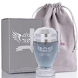 Invincible, Eau de Parfum Spray for Men, Great Gift, Masculine Fragrance, Daytime and Casual Use, for all Skin Types, 3.4 Fl Oz with a NovoGlow Suede Pouch Included