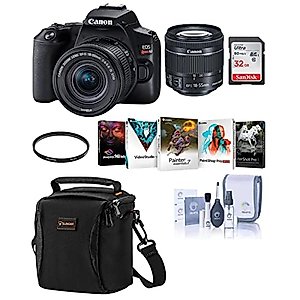 Canon EOS Rebel SL3 DSLR Camera with 18-55mm (Black), Accessary Bundle kit, Lowepro Camera Bag + 16GB SD Card + Corel PC Software Suite + 58mm Multi Coated UV Filter + ProOPTIC Cleaning Kit
