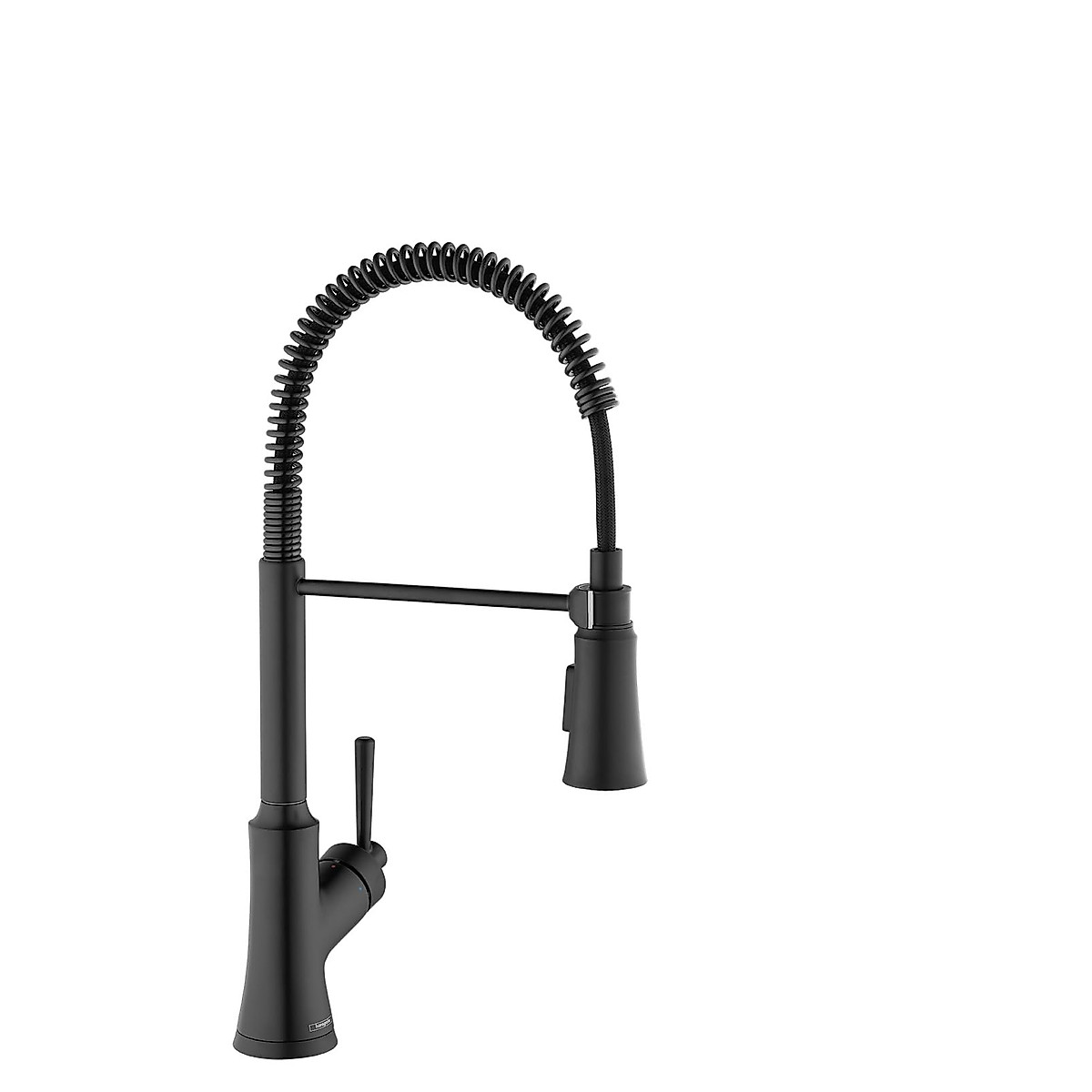 hansgrohe Joleena Black Commercial Kitchen Faucet, Kitchen Faucets with Pull Down Sprayer, Faucet for Kitchen Sink, Matte Black 04792670, 19.3-Inches Tall