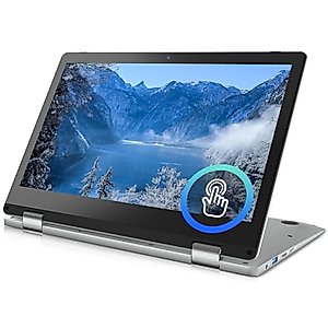 jumper Laptop, 11.6" HD Touch Screen Laptop, Flip Ultrabook with Quad-Core Intel Celeron N4100, 4GB DDR4 128GB SSD, Laptops Computer, 2.4/5GHz WiFi, BT4.2, Dual Speakers, USB 3.0(Dark Grey)