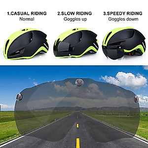Shinmax Adult Bike Helmet,Bicycle Helmet with Removable Magnetic Goggles & USB Rechargeable Light Specialized Road Mountain Bike Helmet Adjustable Size Ultralight Cycling Helmet Men Women SM-T88