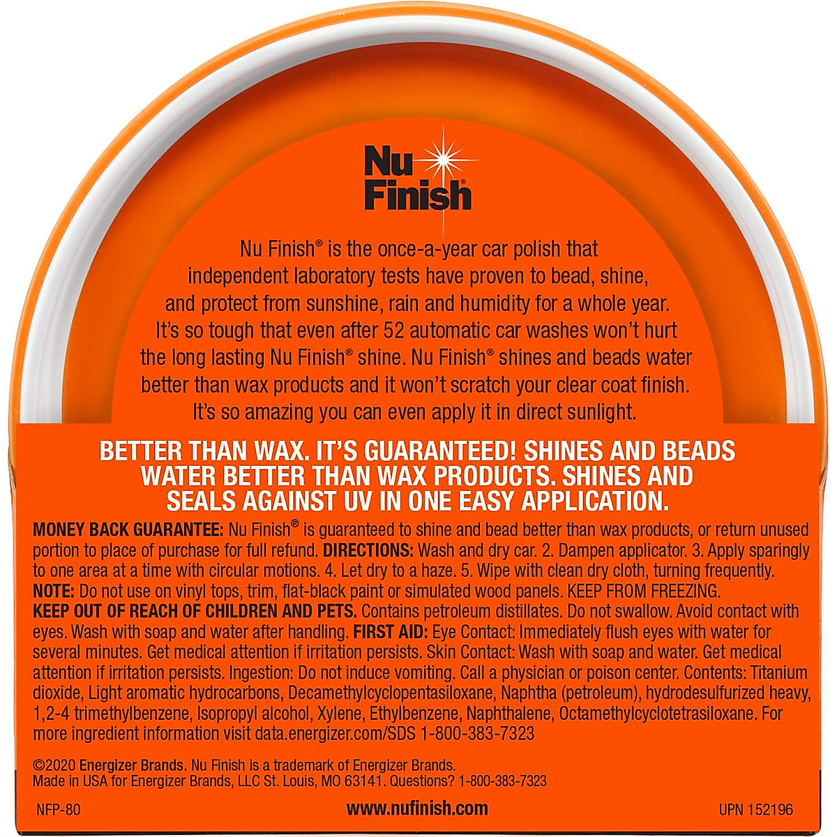 Car Polish by Nu Finish, Better Than Wax Paste Polish for Cars, Trucks, 14 Oz Each