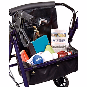 Carex Step 'N Rest Aluminum Rollator Walker With Seat - Rolling Walker For Seniors With Back Support, 6 Inch Wheels, 250lbs Support, Lightweight