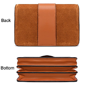 Myosotis510 Retro Women's Cross Body Clutch Genuine Leather Messenger Flap Bag