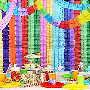 12 Pack Colorful Four Leaf Clover Paper Flowers Garland Decorations Reusable Party Streamers Hanging Garland Tissue Flower Hanging Oranment for Birthday Wedding Baby Shower Party Home Decor