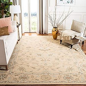 SAFAVIEH Wyndham Collection 8' x 10' Light Gold / Light Gold WYD205A Handmade Modern Premium Wool Area Rug