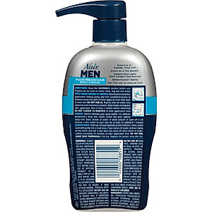 Nair Men's Hair Removal Cream, Body Hair Remover for Men, 13 Oz Bottle