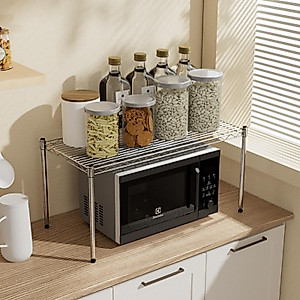 HealSmart 1-Tier Shelving Unit, 29.92" W x 13.78" D x 14.96" H Steel Organizer Wire Rack, Chrome