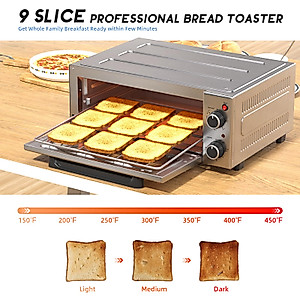 Unichefry Toaster Oven Air Fryer Combo with 4 Accessories, 1800W 15L Countertop Convection Toster Oven Fits 9 Slices or 12" Pizza, Stainless Steel with 4 Functions Including Convection, Bake & Broil