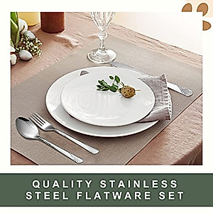 201 Pcs Silverware Set Stainless Steel Flatware Sets Service for 67 Silver Cutlery Set Serving Utensils Set Includes 67 Knife 67 Fork 67 Spoon for Kitchen Dinner Table, Mirror Polished Dishwasher Safe