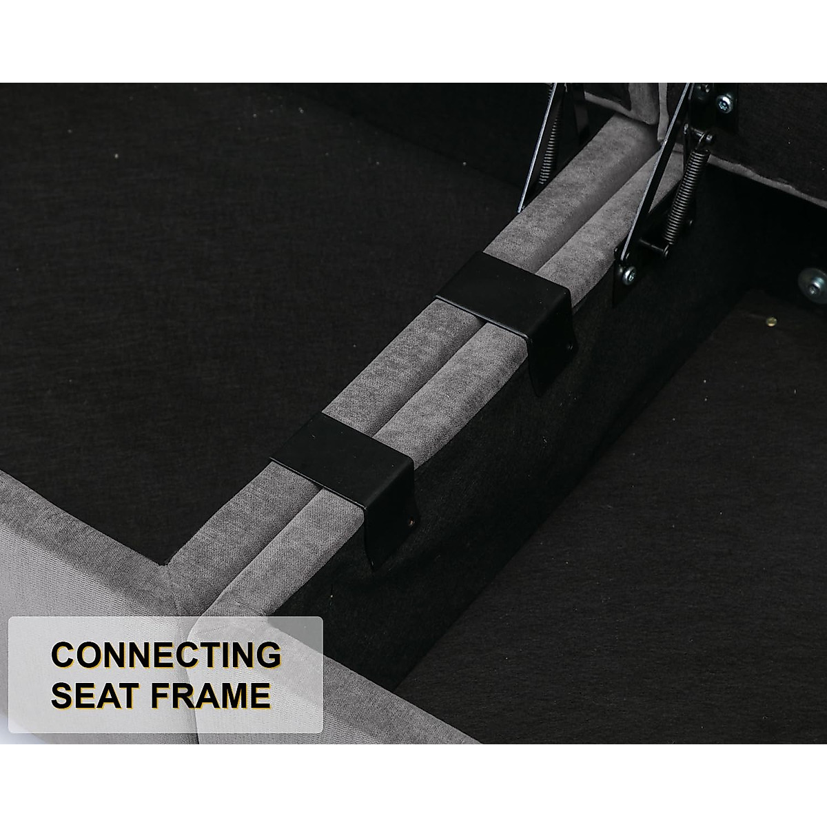 asunflower Modular Loveseat Couch with Storage Seat, Office Sofa Couch Small Sofa with Chaise Convertible 2 Seat Couch for Bedroom,Living Room, Dark Grey