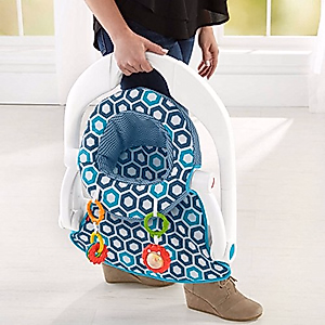Fisher-Price Portable Baby Chair, Sit-Me-Up Floor Seat with 2 Removable Toys & Washable Seat Pad, Honeycomb [Amazon Exclusive]