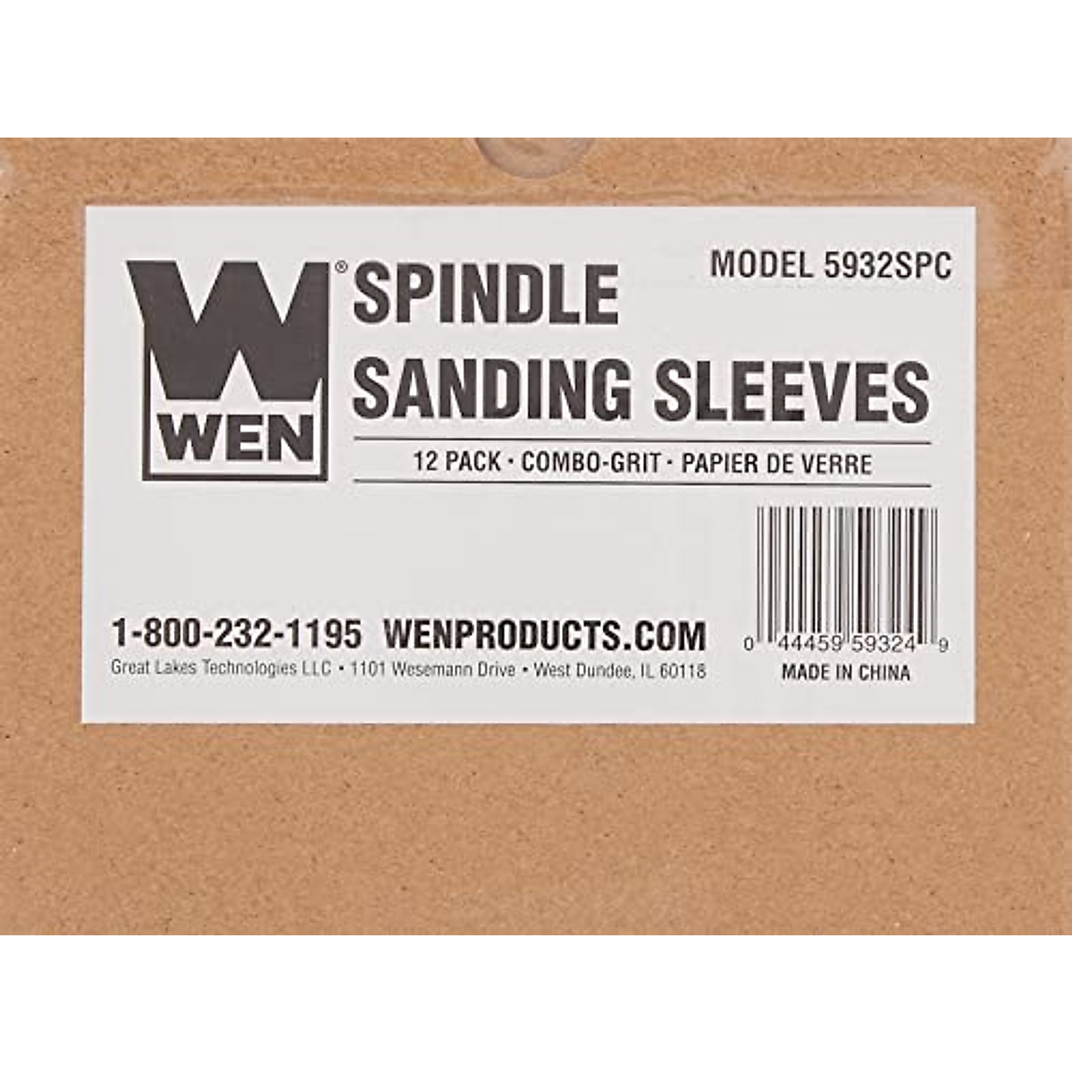WEN 5932SPC Replacement Spindle Sanding Sleeves, Assorted Sandpaper Grits, 12 Pack