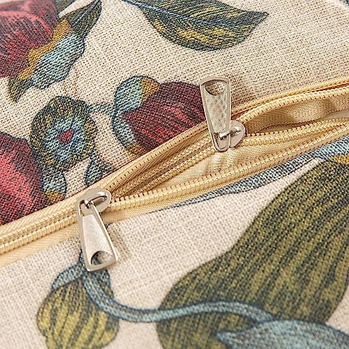 Set of 4 Outdoor Dining Chair Cushions, Comfort Patio Seating Cushions, 44 x21x4.5 inch, Single Welt and Zipper, Khaki Floral Essence