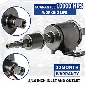 CarBole Universal Micro Electric Fuel Pump Inline Low Pressure Pump E8012S 12V, 5-9 PSI,30 GPH,5/16 Inch