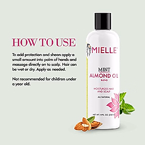 Mielle Organics Mint Almond Oil for Healthy Hair and Scalp, 8 Ounces