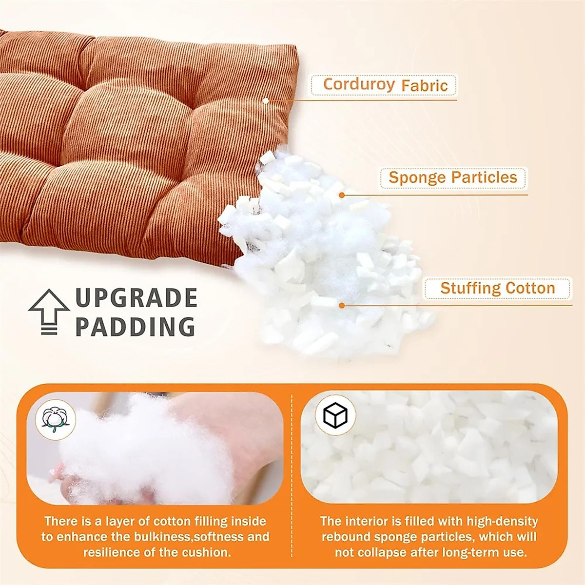 Custom Bench Cushions,4" Thick Non-Slip Tufted Bench Cushion for Indoor Furniture,Outdoor Swing seat Cushions,Memory Foam Bench Seat Cushions,Water Resistant,Piano Garden Patio Pads