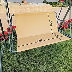 Amtoolate 2/3 Seat Porch Swing Cover Chair Bench Replacement Cover, 600D Thickened Oxford Waterproof Patio Swing Cushions for Outdoor Garden,Black-45.2 x 18.9 x 18.9 Inch