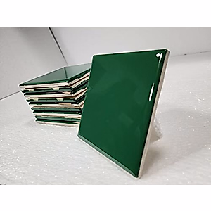 Green Emerald Ceramic Tile 4.25 in Subway Shower Bathroom Kitchen Backsplash Mosaic Subway Square 4x4 Daltile Color 0115 Box 10 Piece