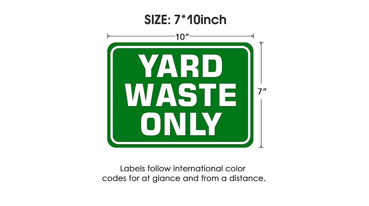 Yard Waste Stickers 2 Pack - Waterproof Vinyl Decals for Outdoor ...