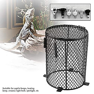 Tnfeeon Reptile Lamp Cover, Reptile Heating Lamp Lampshade Anti Scald Lamp Mesh Cover for Pet Reptile Amphibian Snake Lizard Turtle(Cylinder)
