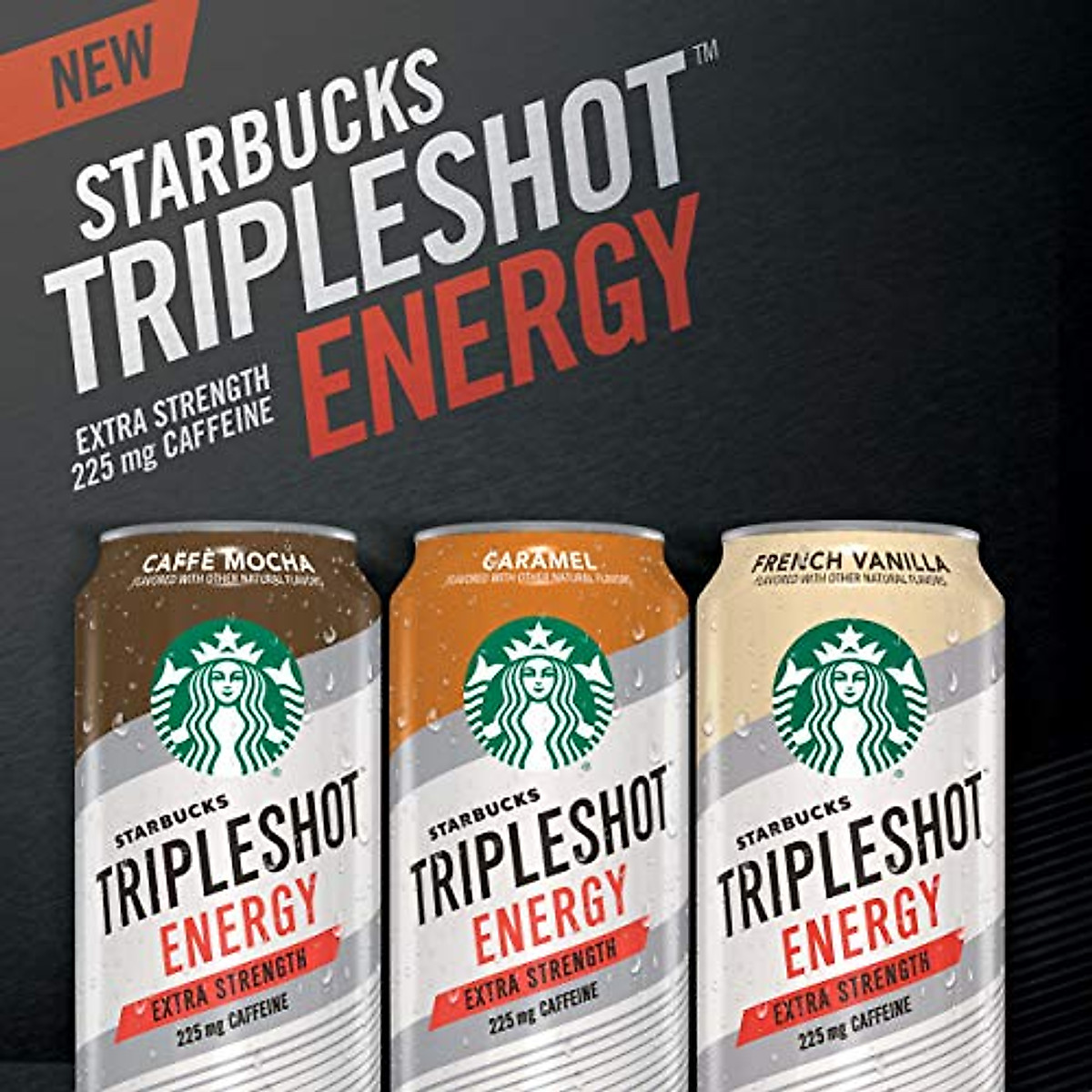 Starbucks Tripleshot Energy Extra Strength Espresso Coffee Beverage, Caffe Mocha, 225mg Caffeine, 15oz cans (12 Pack)