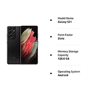 Samsung Galaxy S21 Ultra 5G | G998U Android Cell Phone | US Version Smartphone | Pro-Grade Camera, 8K Video, 108MP High Res | 128GB, T-Mobile Locked, (Renewed)