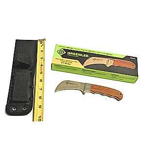 Greenlee Fixed Blade Knife, Hawk Bill, 10.8 In, Brwn