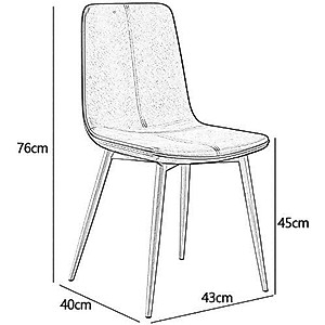 Office Reception Guest Chair Set Business Chair, Kitchen Set of 6 Dining Chairs Counter Chairs Lounge Living Room Corner Chairs with Metal Legs PU Leather Seat and Backrests Chairs ( Color : Black )