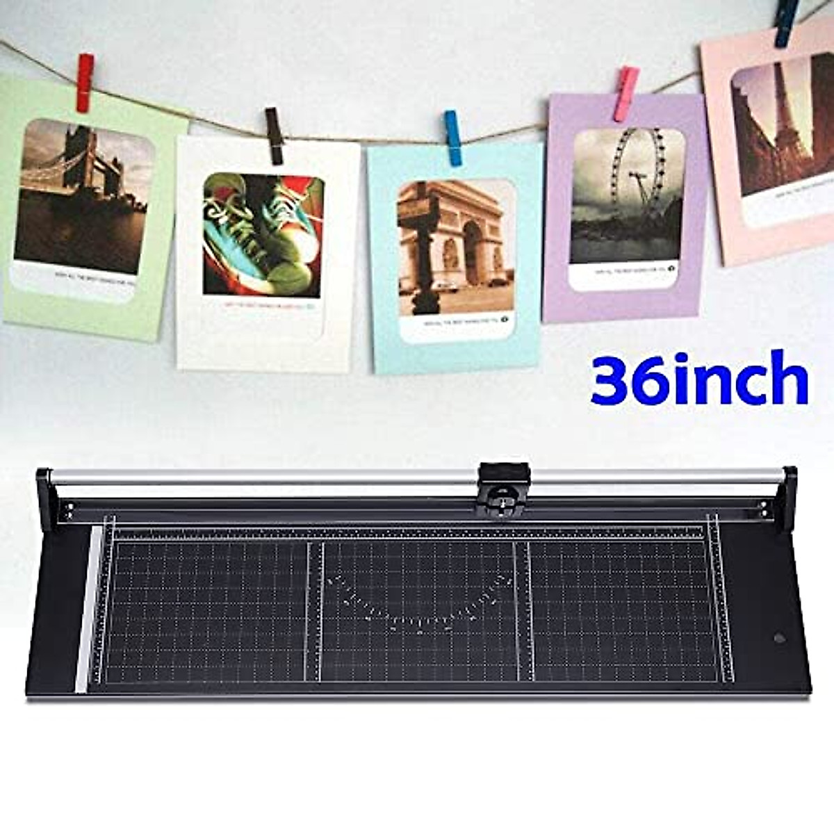 Manual Heavy Duty 36 Inch Rolling Cutter Precision Rotary Paper Trimmer for Photo Paper, Film, Art Paper Jam, Office Paper, Thin Plastic Soft Board, PVC,Cutting Table,Professional Rolling Trimmer