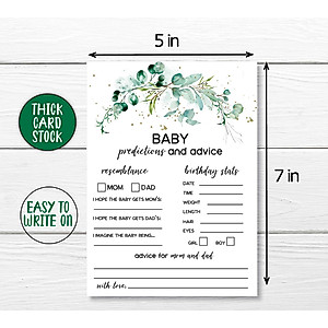 All Ewired Up 25 Baby Shower Predictions and Advice Cards Greenery Eucalyptus Sage Gender Neutral Baby Shower Games and Activities (Large 5X7)