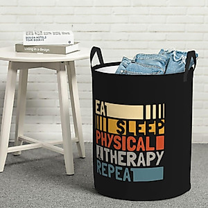 Eat Sleep Physical Therapy Laundry Basket Circular Portable Storage Box Organizer Laundry Basket Portable Laundry Storage Box Laundry Basket