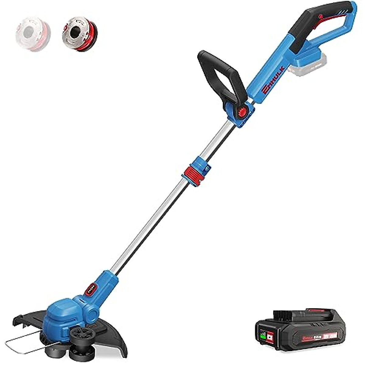 Enhulk 12 Inch Cordless String Trimmer/Edger, 20V Weed Wacker Eater Battery Powered Grass Trimmer with Auto-Feed, Mini-Mower for Lawn Care and Yard Work (Battery & Charger Included)