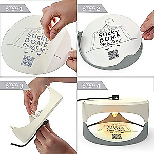 ASPECTEK Trapest Sticky Dome Flea Bed Bug Trap with 2 Glue Discs, Odorless Non-Poisonous and Natural Flea Killer Trap Pad, Pets, Children and Family Friendly, 220V Flea Trap