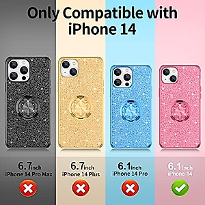 OCYCLONE iPhone 14 (6.1") Glitter Diamond Case with Ring Stand - Pink, Women & Girls